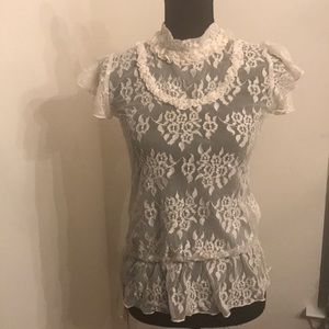 Lipsy | Tops | Medium Lace Top With Keyhole Back | Poshmark